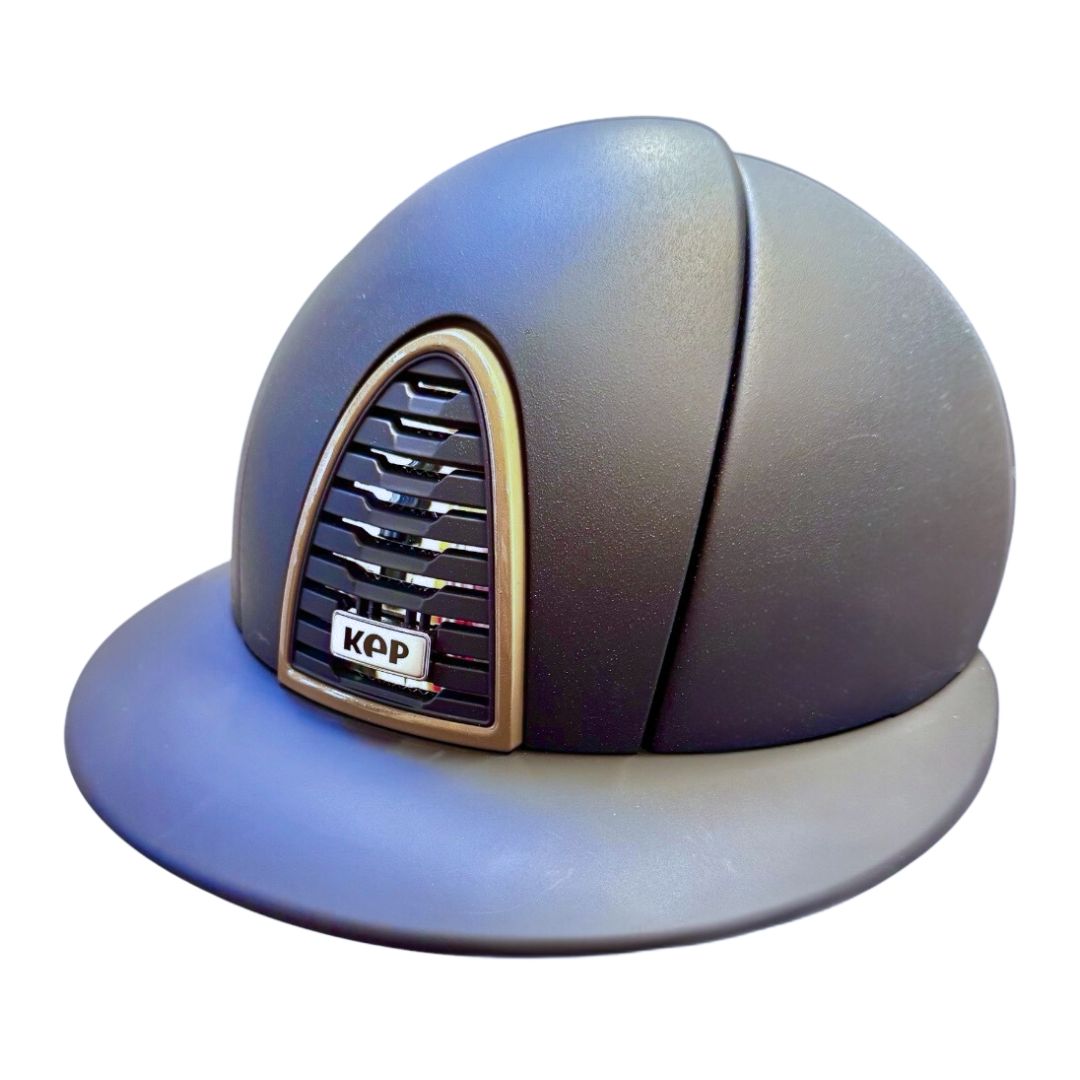 KEP Italia Cromo 2.0 Equestrian Helmet - Navy/Taupe Polo Brim ...