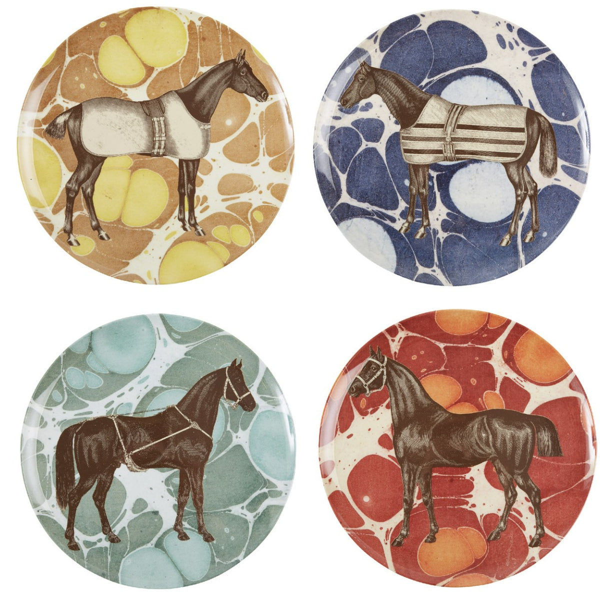 Equestrian Dinner Plates - Set of 4 | Malvern Saddlery